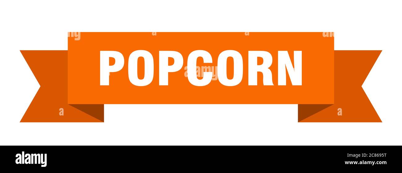 popcorn ribbon. popcorn paper band banner sign Stock Vector Image & Art ...