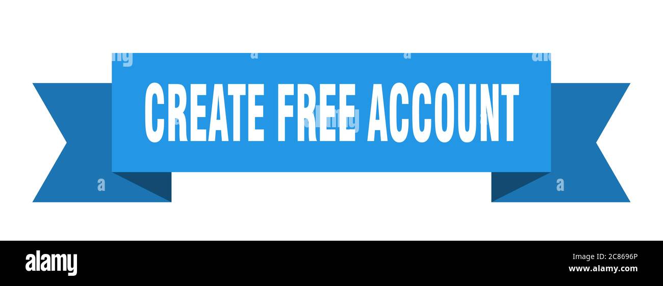 create free account ribbon. create free account paper band banner sign ...