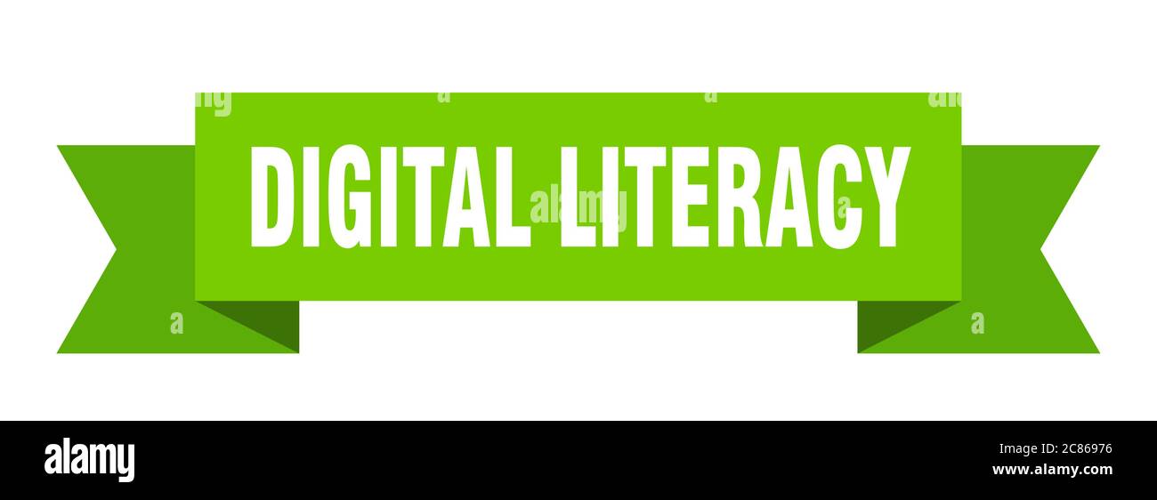 digital literacy ribbon. digital literacy paper band banner sign Stock ...