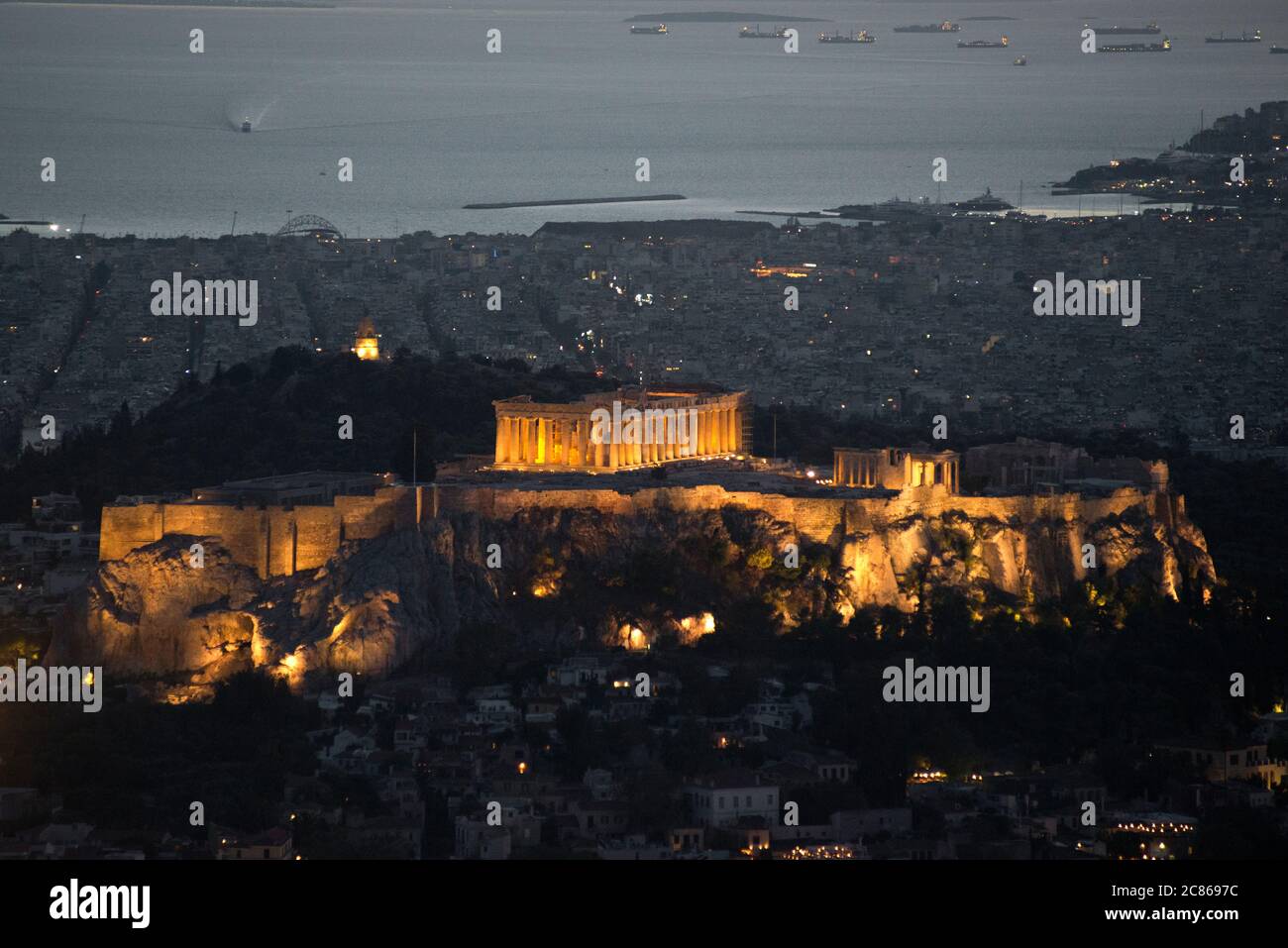 Aerial view of the acropolis in athens hi-res stock photography and images - Alamy