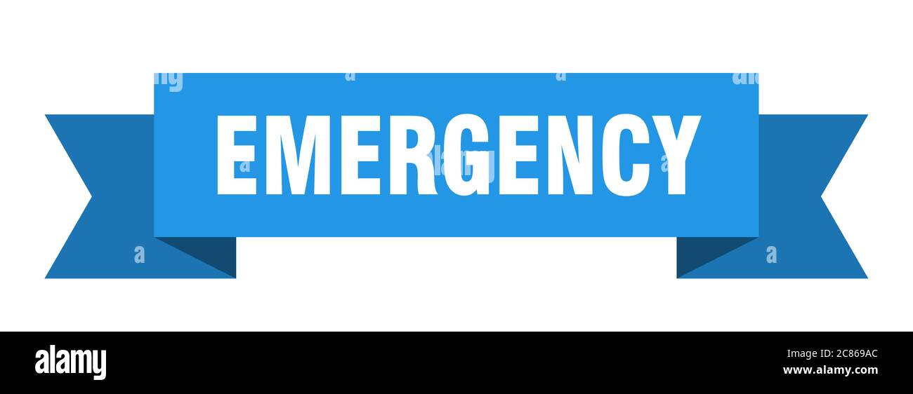 emergency ribbon. emergency paper band banner sign Stock Vector Image ...