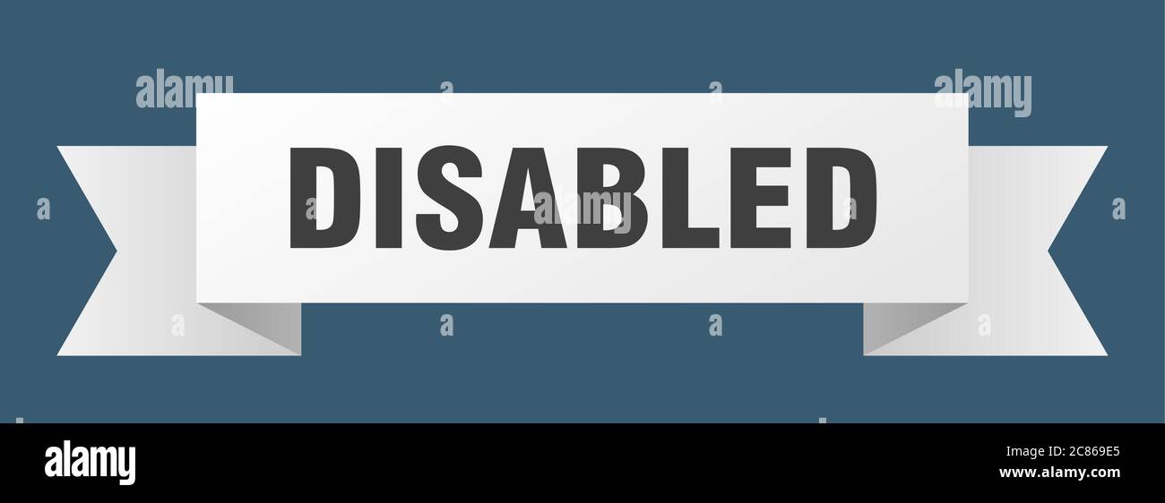 disabled ribbon. disabled paper band banner sign Stock Vector Image ...