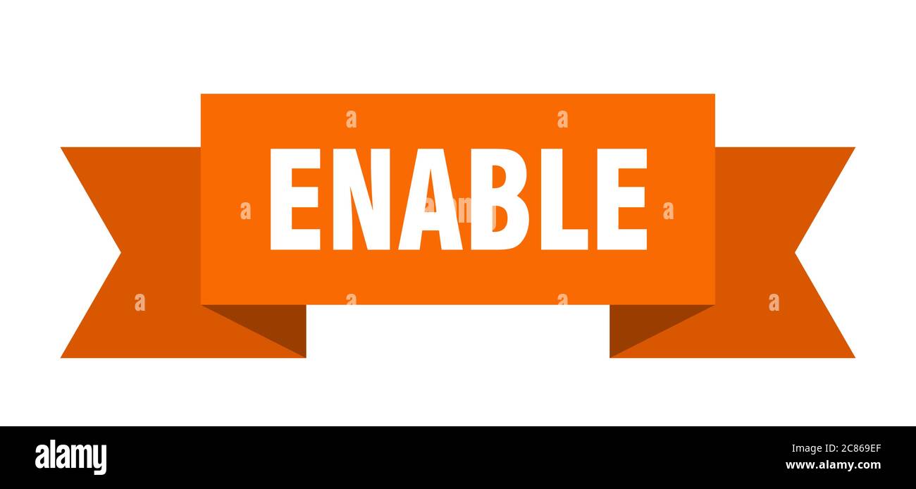 enable ribbon. enable paper band banner sign Stock Vector Image & Art ...