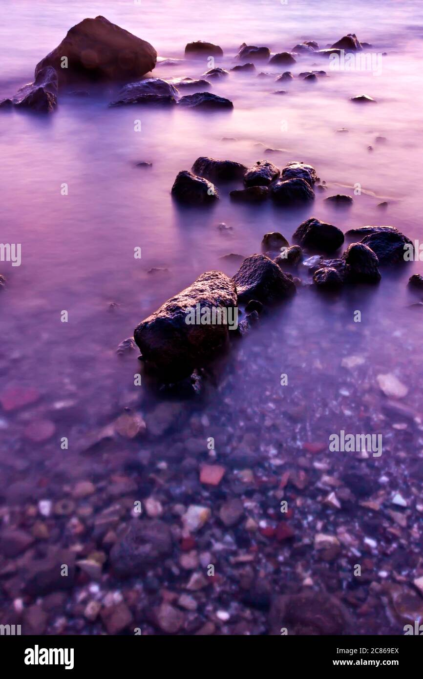 Sunset and sea. Long exposure. Landscape photography Stock Photo - Alamy