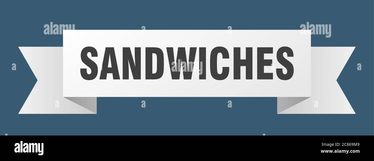 sandwiches ribbon. sandwiches paper band banner sign Stock Vector Image ...