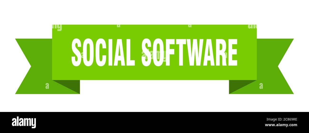 social software ribbon. social software paper band banner sign Stock ...