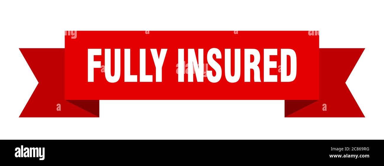 fully insured ribbon. fully insured paper band banner sign Stock Vector ...