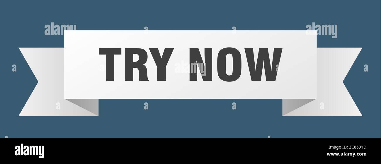 try now ribbon. try now paper band banner sign Stock Vector Image & Art ...