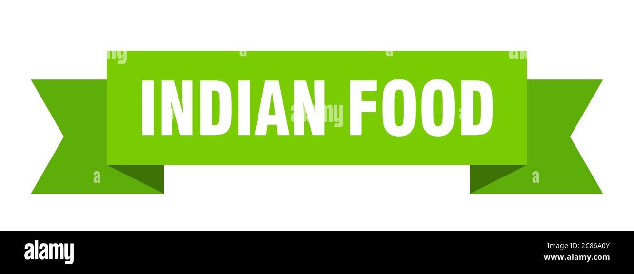 indian food ribbon. indian food paper band banner sign Stock Vector ...
