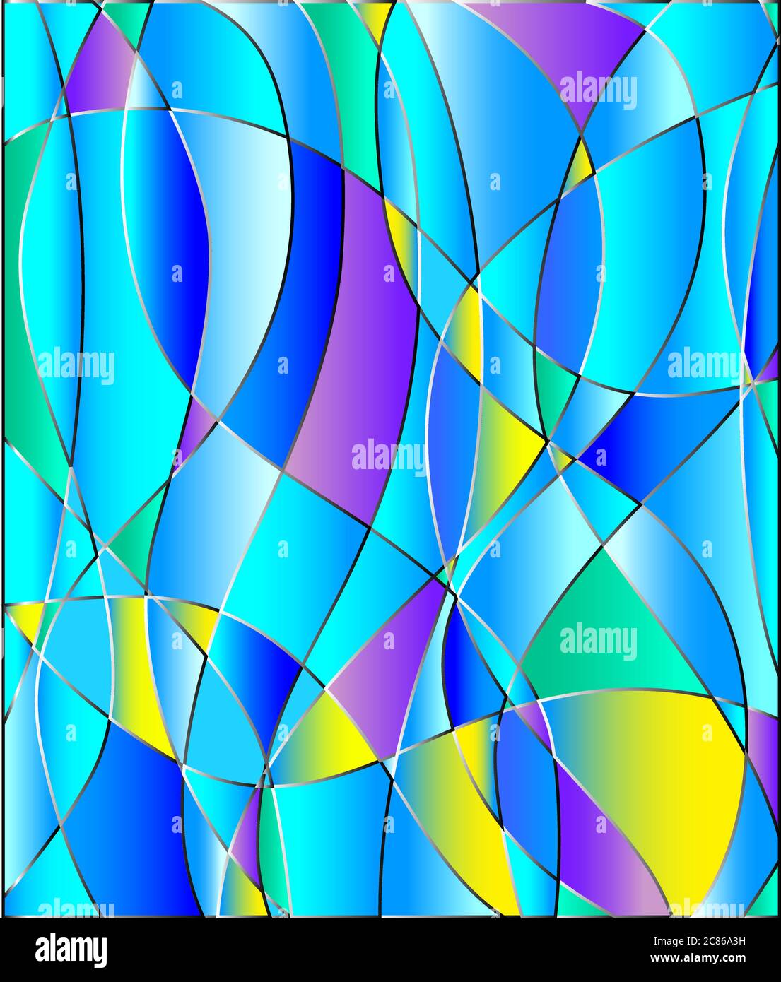 abstract background illustration, with stained glass texture, blue tone ...
