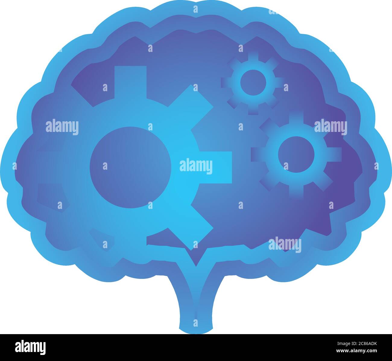 the human brain on white background vector illustration design Stock ...