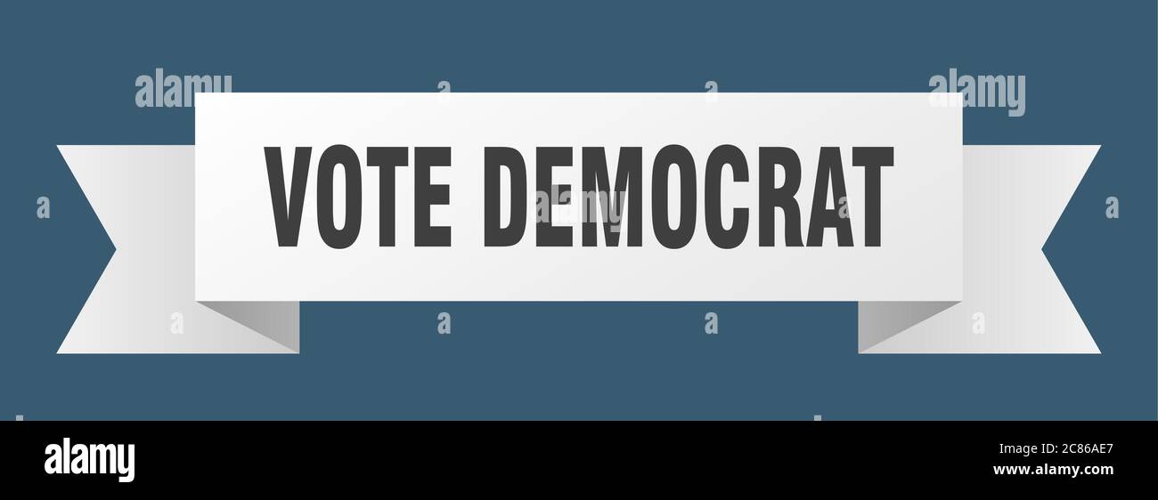 vote democrat ribbon. vote democrat paper band banner sign Stock Vector ...
