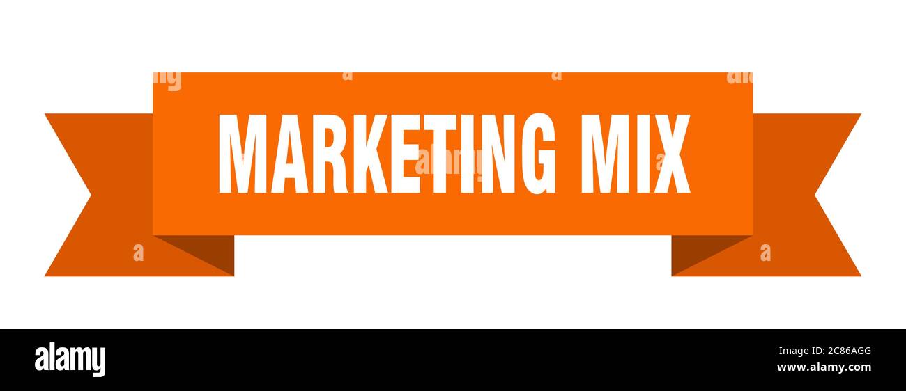 marketing mix ribbon. marketing mix paper band banner sign Stock Vector ...