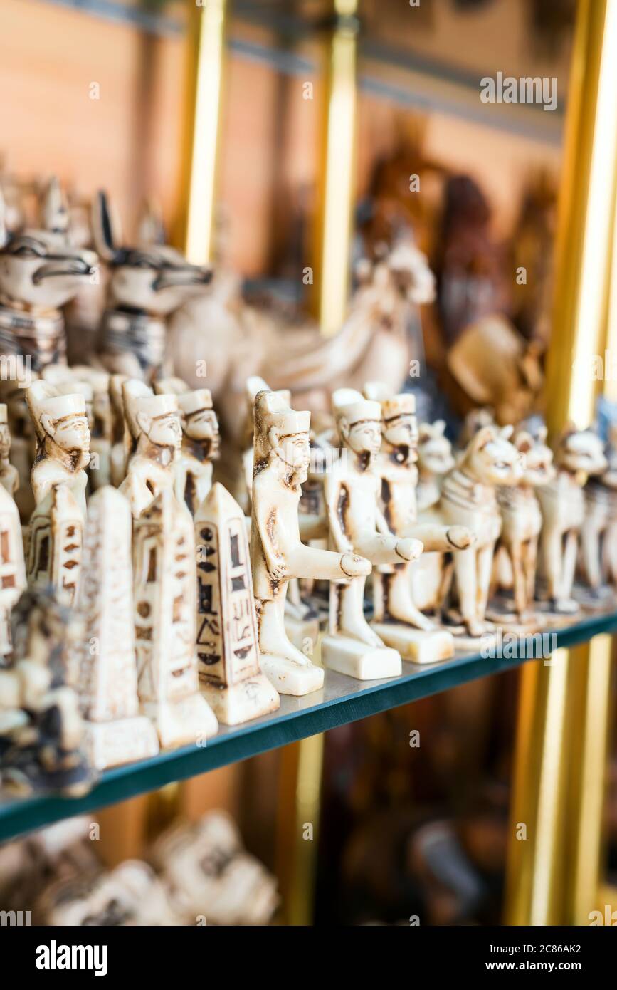 Souvenir Egyptian stuff statuettes in the store Stock Photo - Alamy