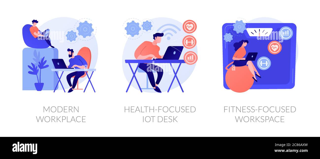 Future workplace vector concept Cut Out Stock Images & Pictures - Alamy