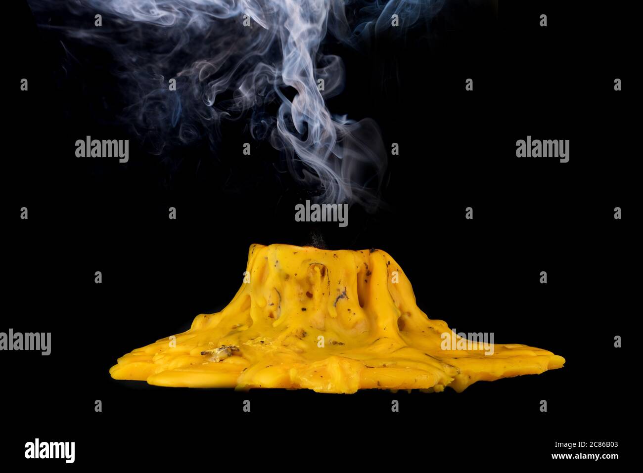 Extinguished candle with smoke happen at black background Stock Photo ...