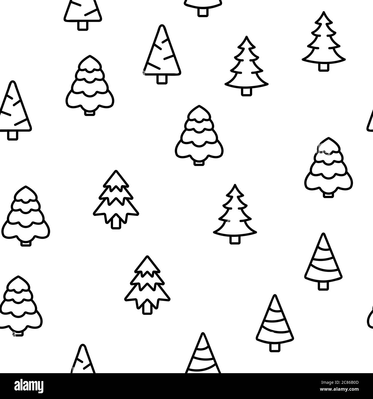 Evergreen Pine Tree Vector Seamless Pattern Stock Vector Image & Art ...