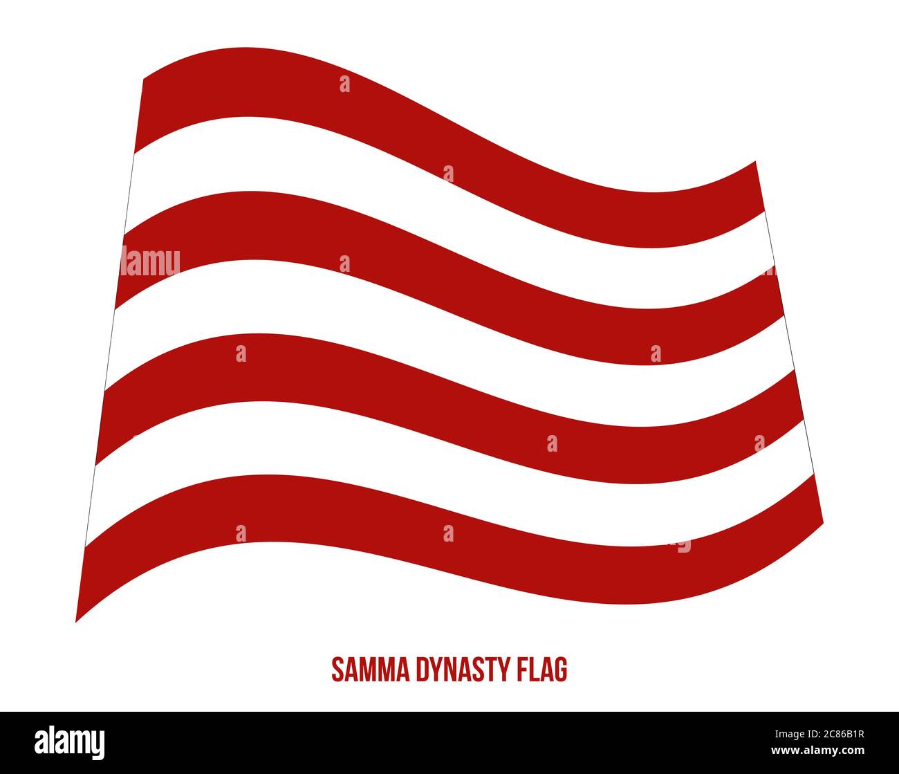 Samma Dynasty (1351-1524) Flag Waving Vector Illustration on White ...