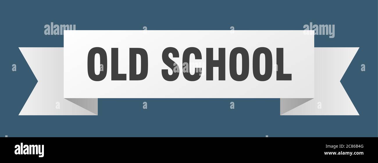 old school ribbon. old school paper band banner sign Stock Vector Image ...