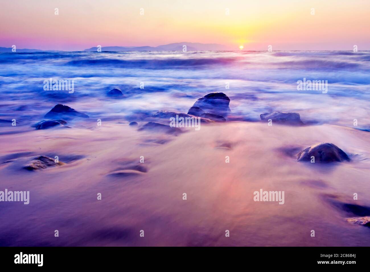 Sunset and sea. Long exposure. Landscape photography Stock Photo - Alamy
