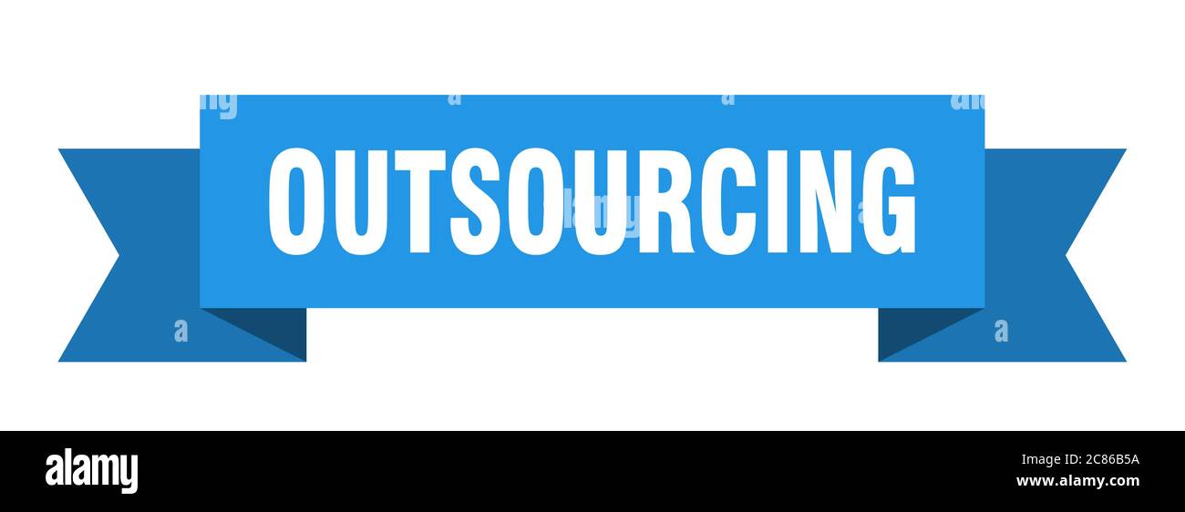 outsourcing ribbon. outsourcing paper band banner sign Stock Vector ...