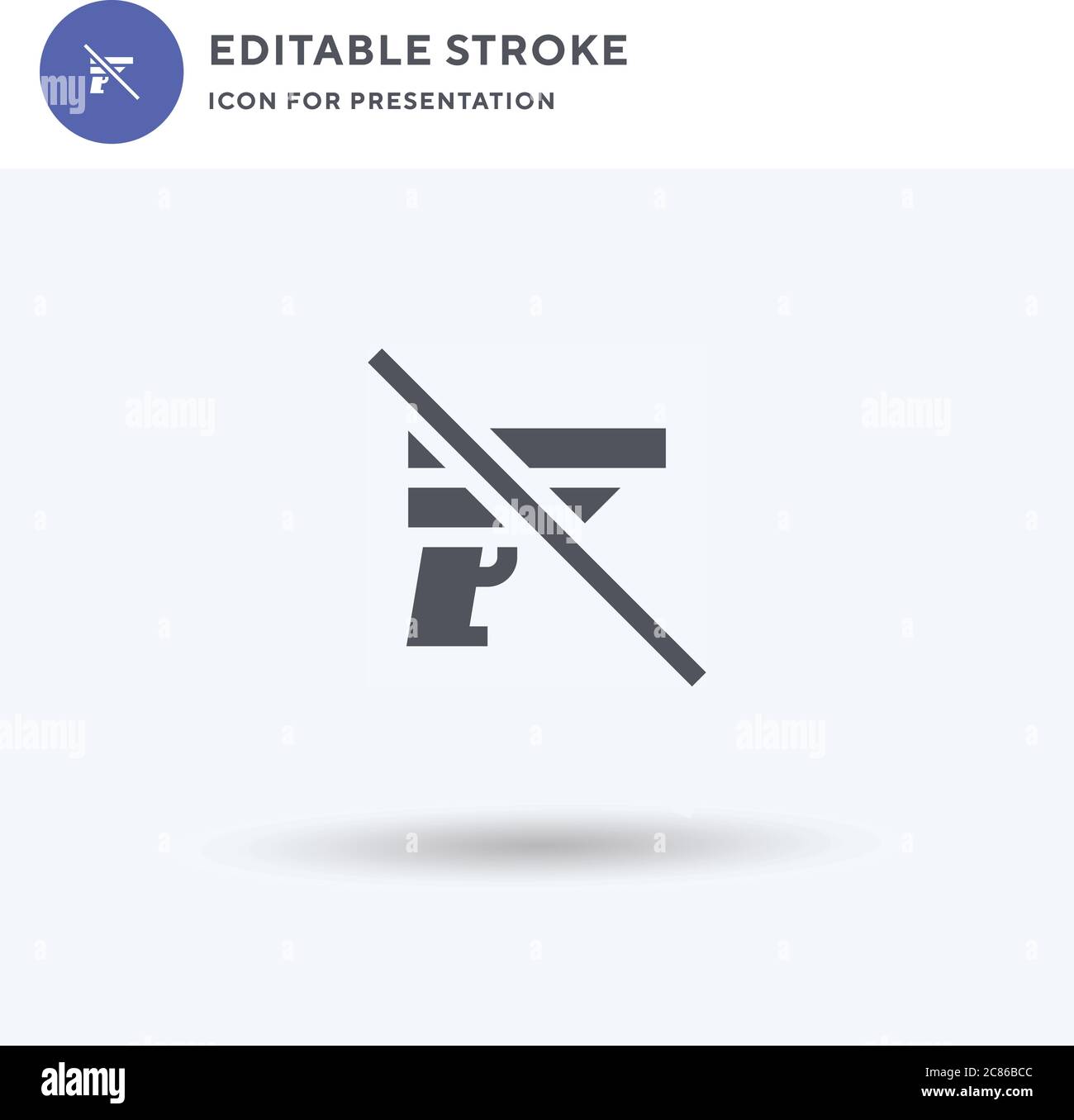 No Weapons icon vector, filled flat sign, solid pictogram isolated on ...