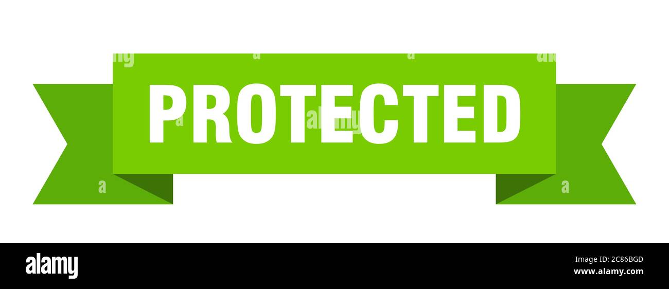 protected ribbon. protected paper band banner sign Stock Vector Image & Art - Alamy