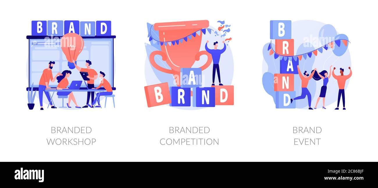 Brand events and teambuilding vector concept metaphors Stock Vector ...