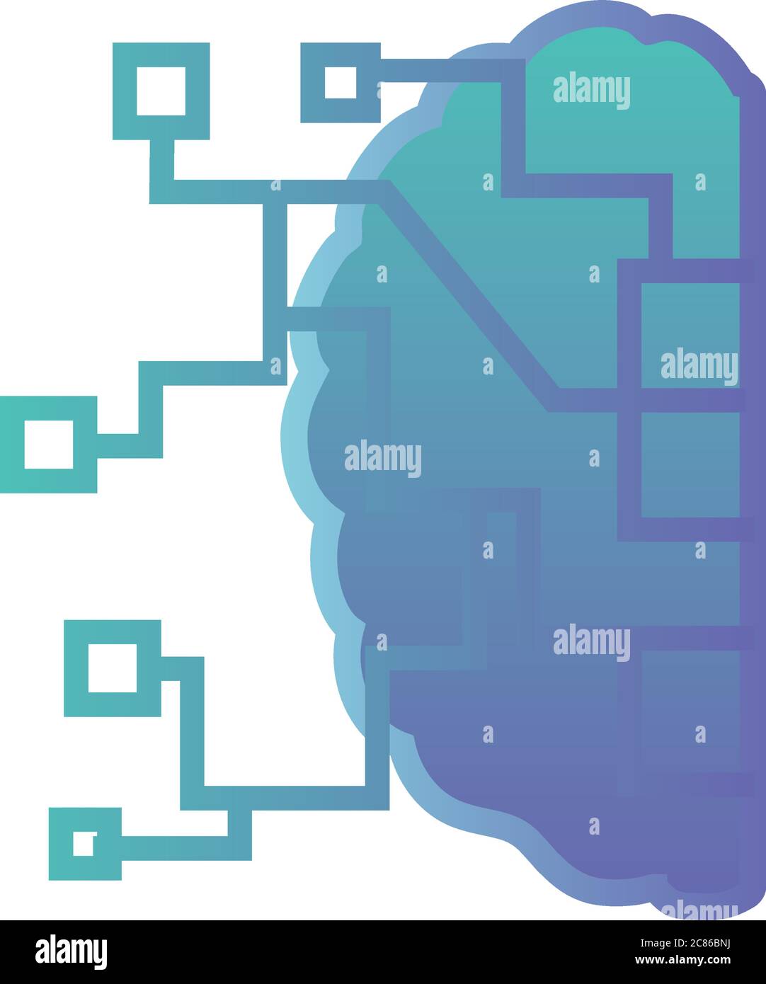 brain electrical circuit on white background vector illustration design ...