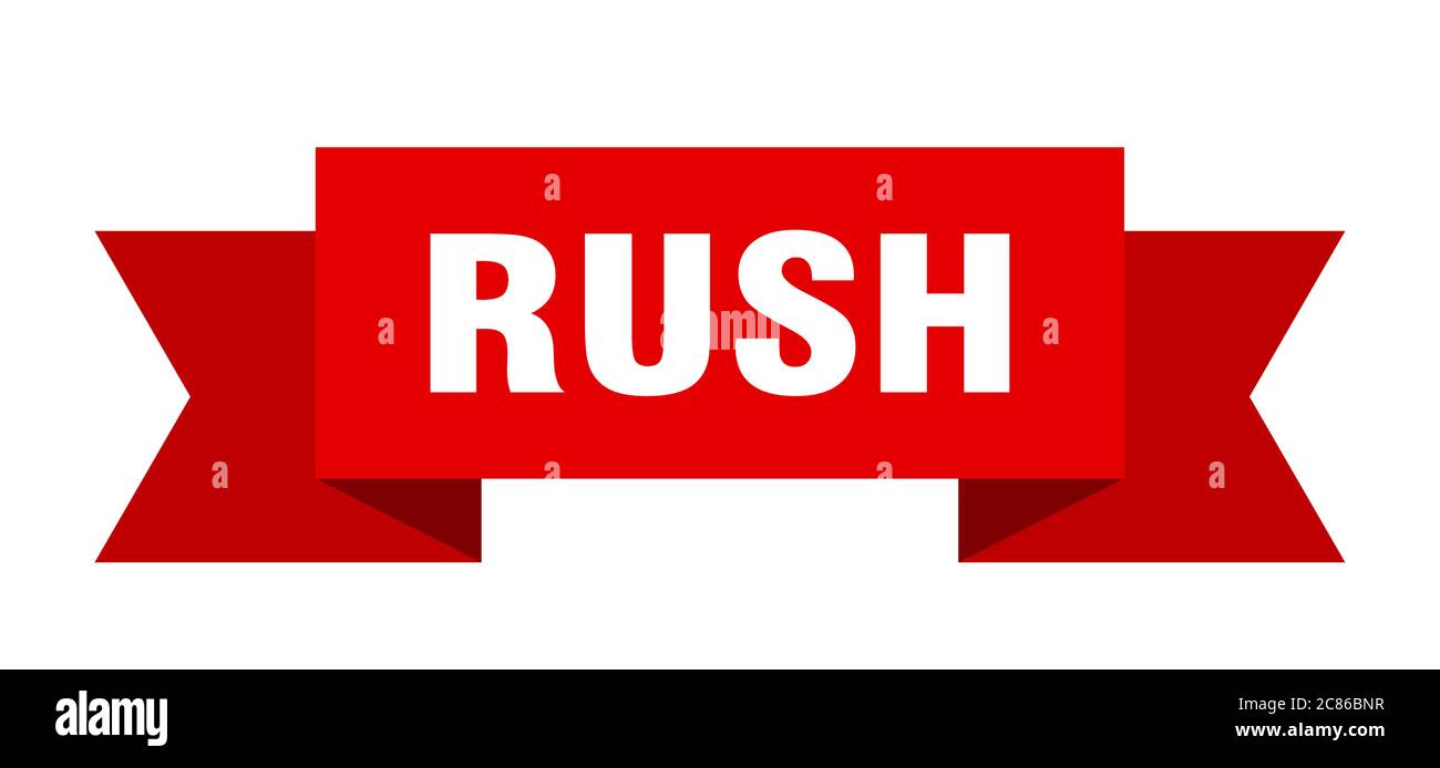 rush ribbon. rush paper band banner sign Stock Vector Image & Art - Alamy