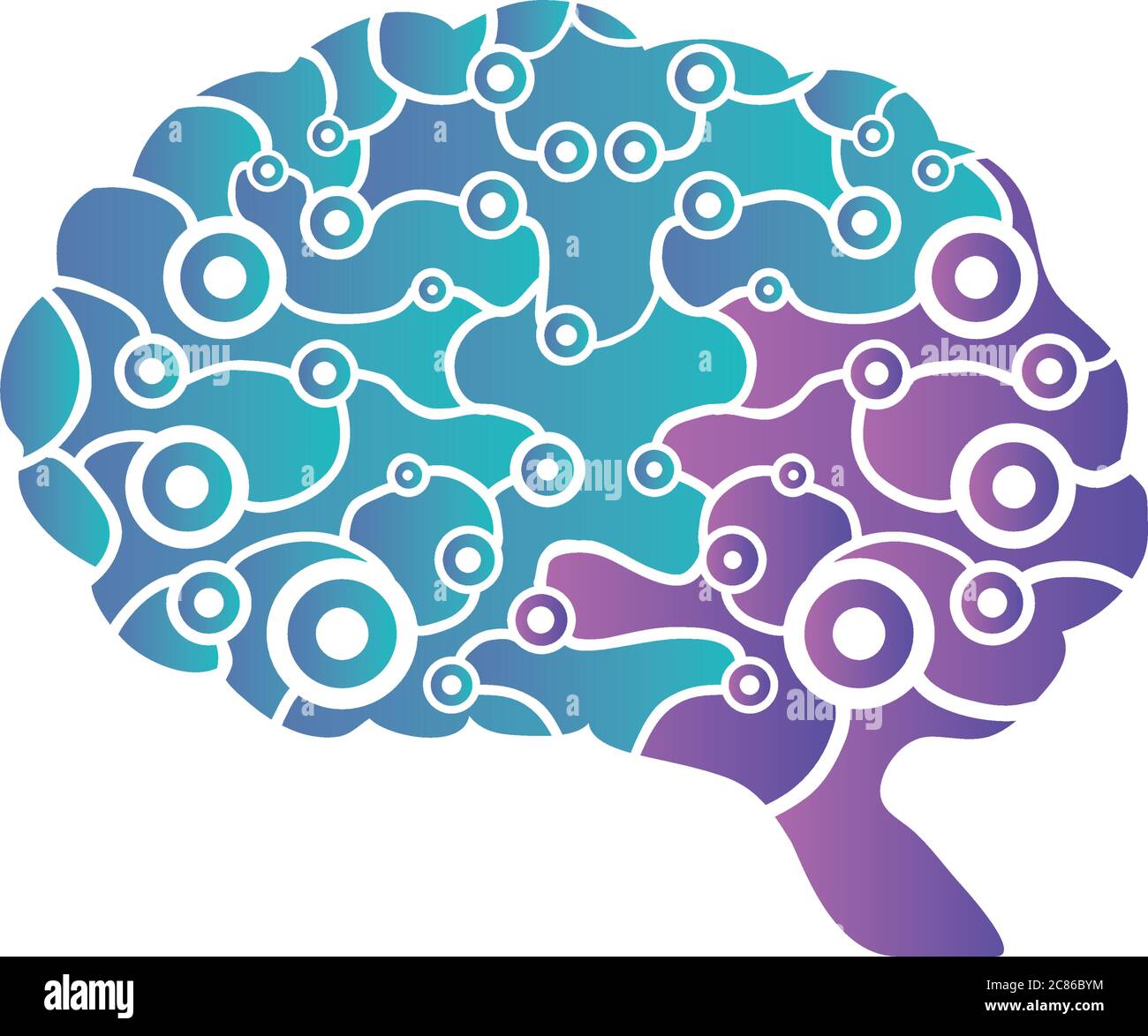 brain thinking and design on white background vector illustration ...