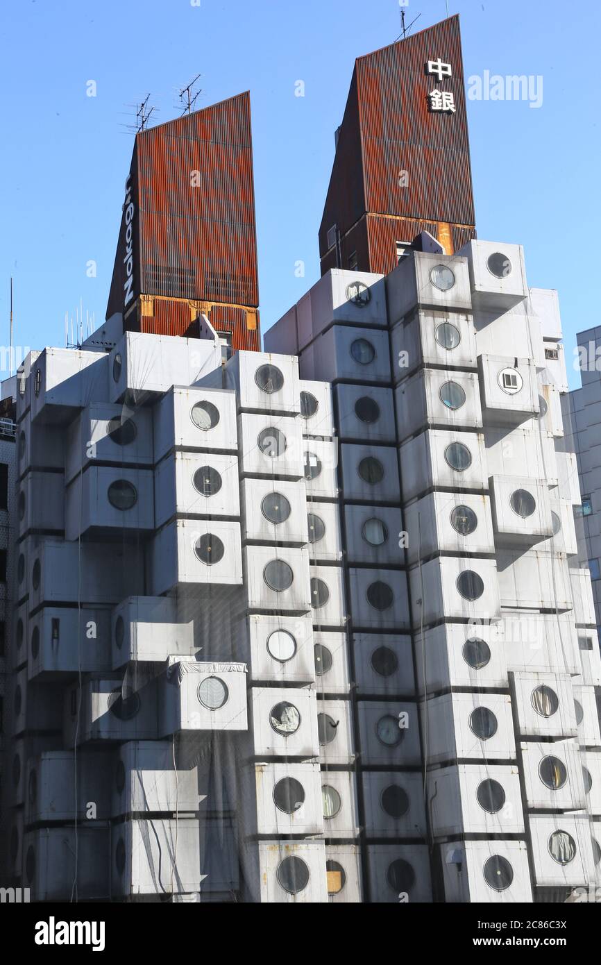 Nakagin Capsule Tower in Tokyo, Japan Stock Photo - Alamy