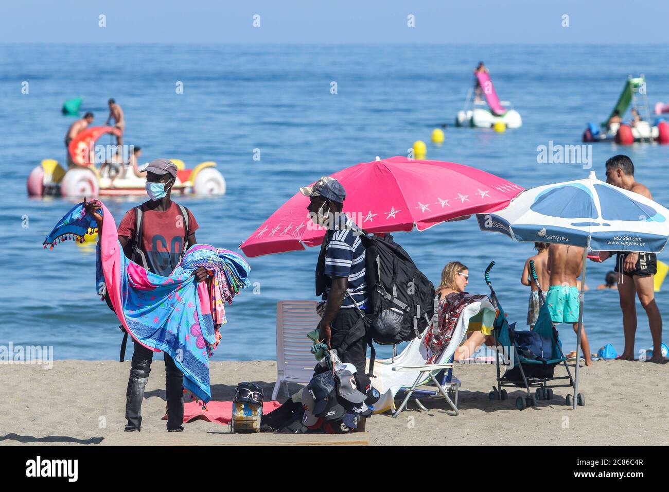 July 21, 2020: July 21, 2020 (Torremolinos, Malaga)Street immigrants ...