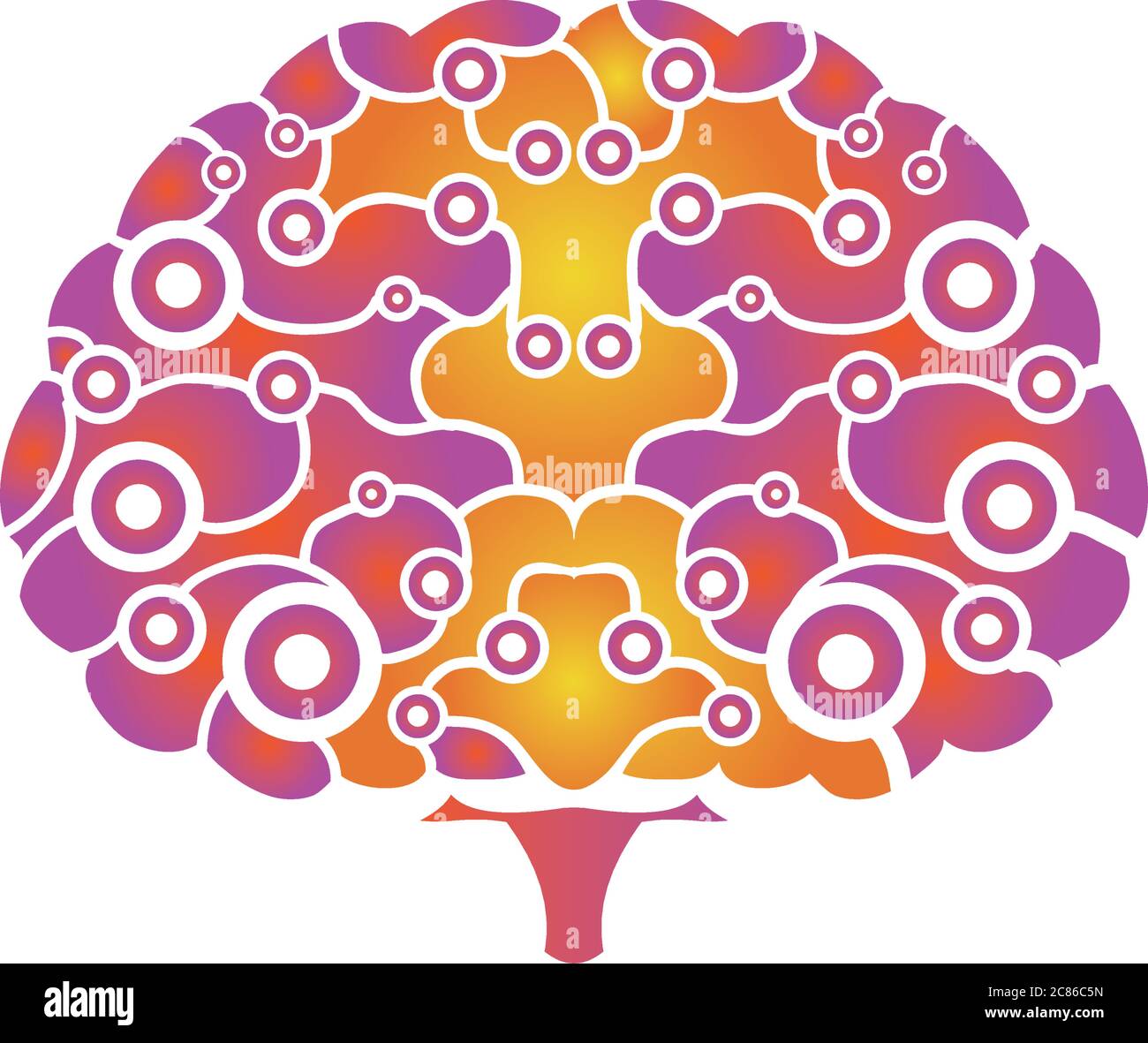the human brain on white background vector illustration design Stock ...
