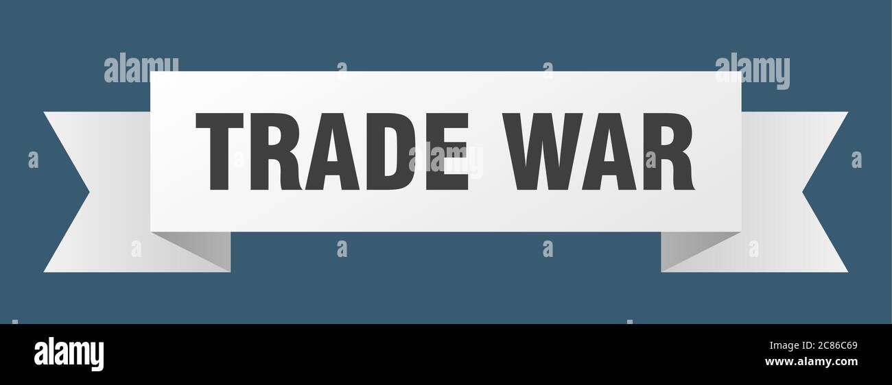 trade war ribbon. trade war paper band banner sign Stock Vector Image ...