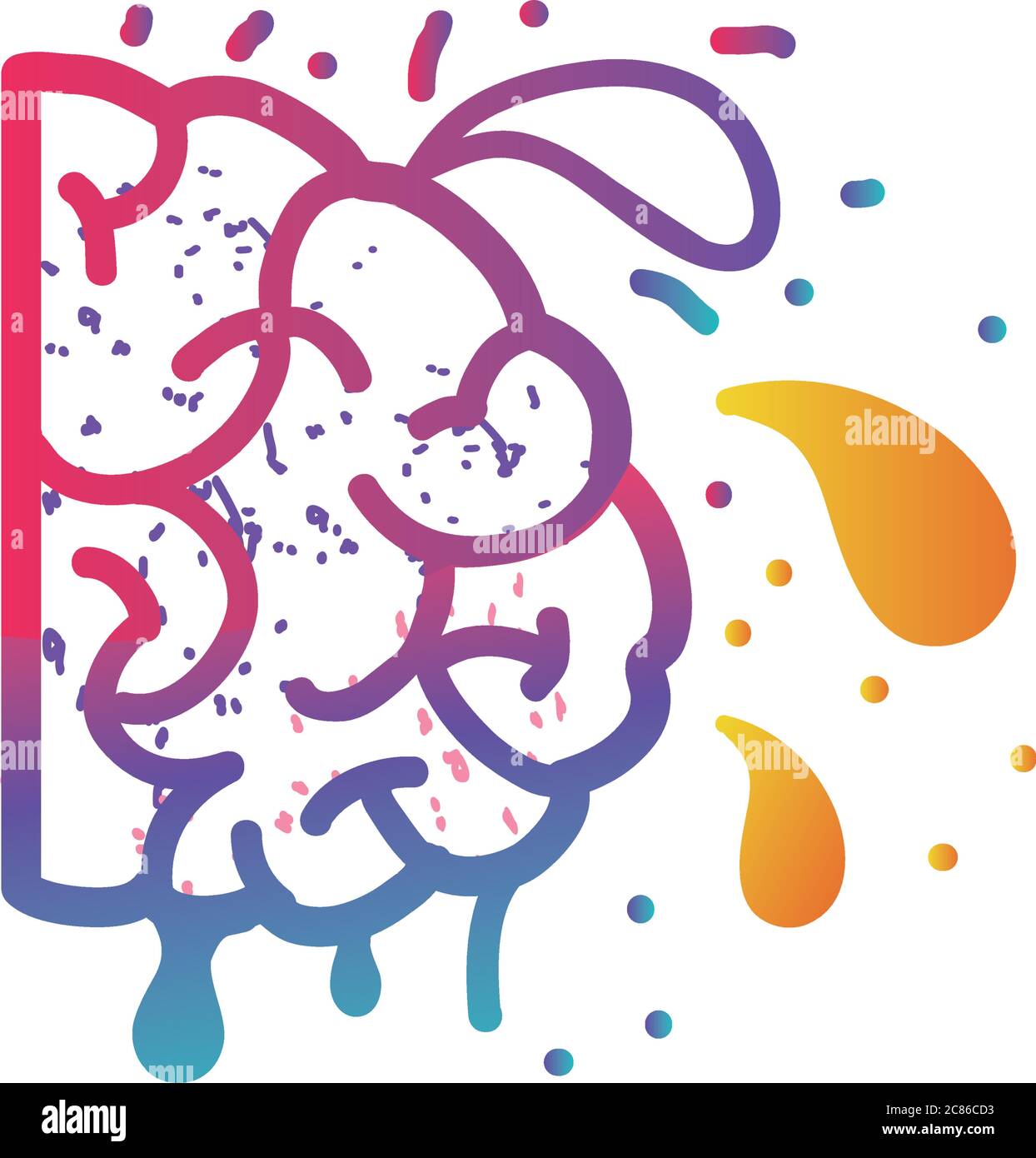 the human brain on white background vector illustration design Stock ...