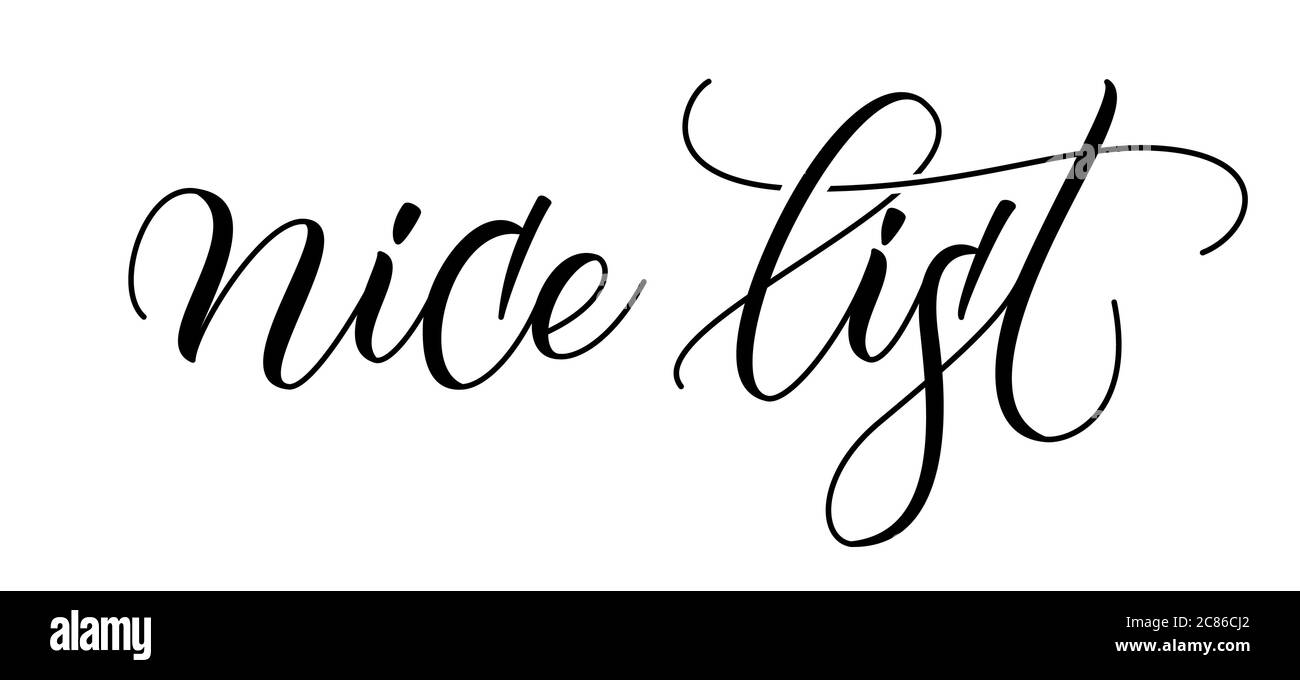 Brush calligraphy Nice List Stock Vector Image & Art - Alamy