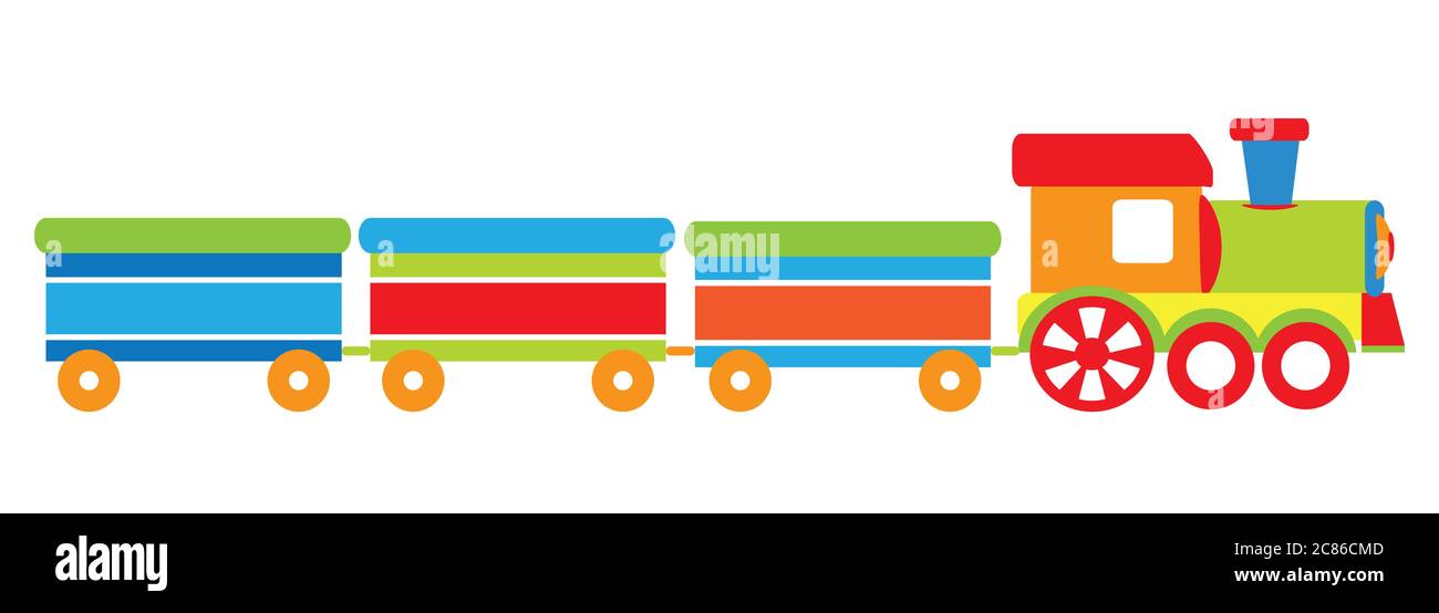 Cute train isolated on white background Stock Photo - Alamy