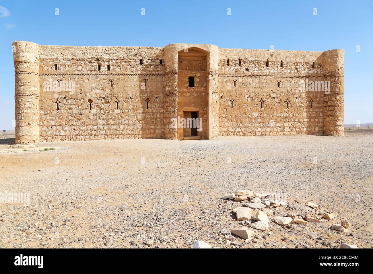 Old castle in Jordan desert Stock Photo - Alamy