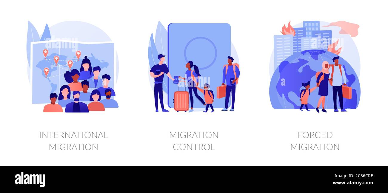 Population displacement, refugees abstract concept vector illustrations ... Population displacement, refugees abstract concept vector illustrations ...