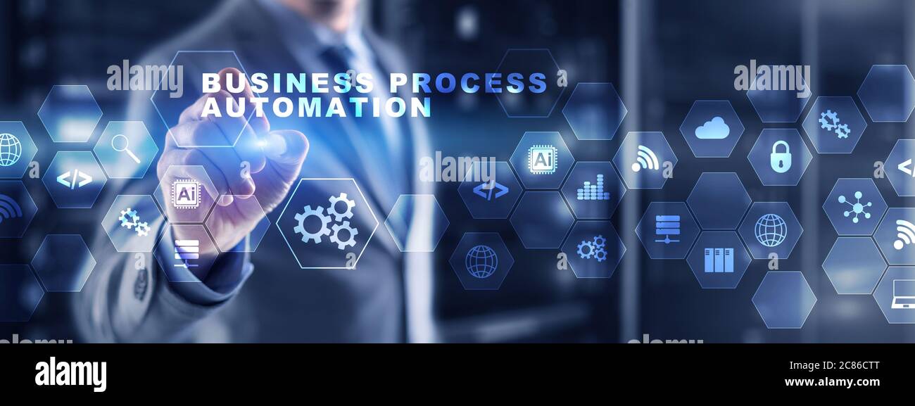 Business process automation BPA. Mexed Media Background Stock Photo - Alamy