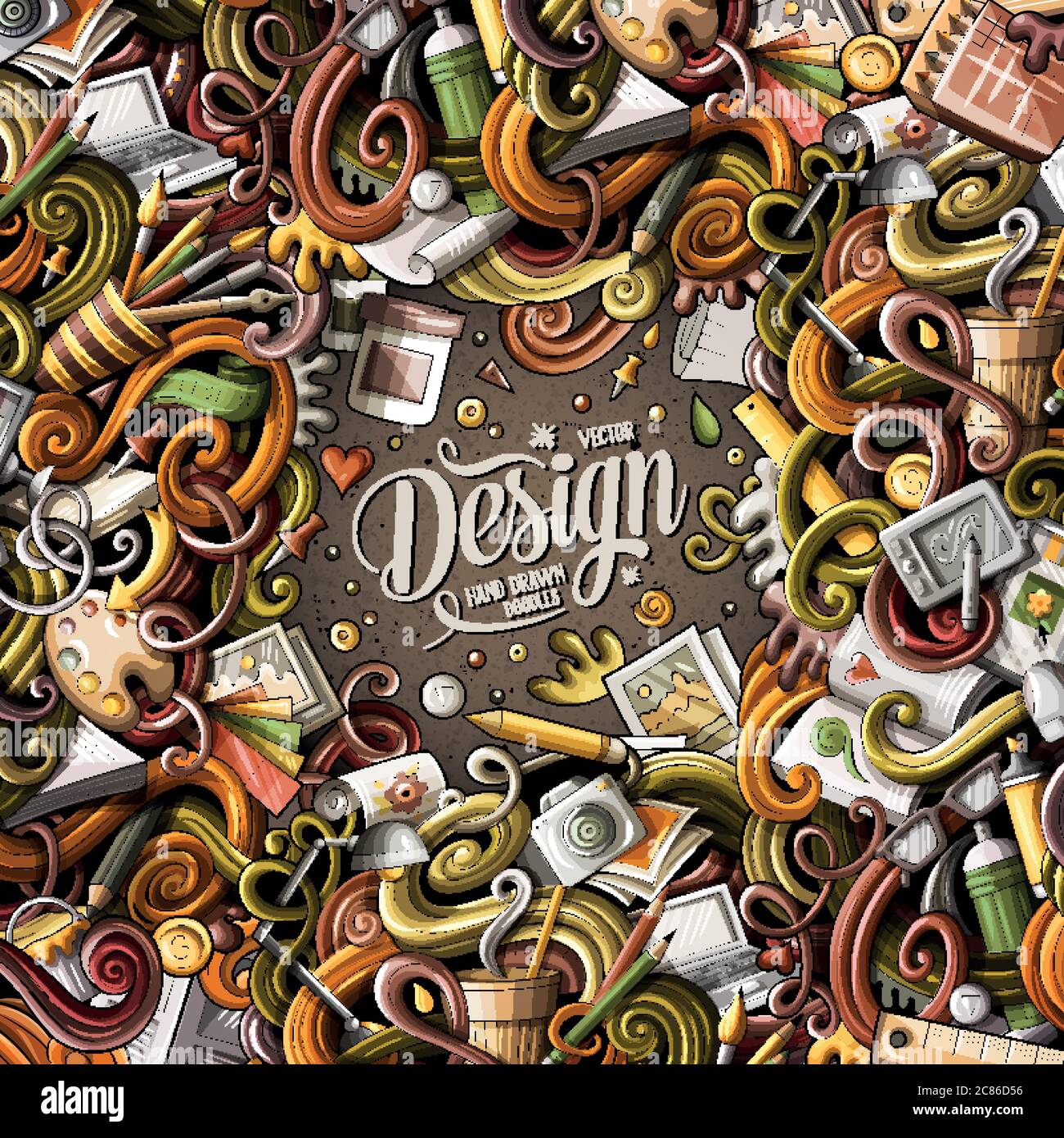 Cartoon cute doodles design frame Stock Vector Image & Art - Alamy