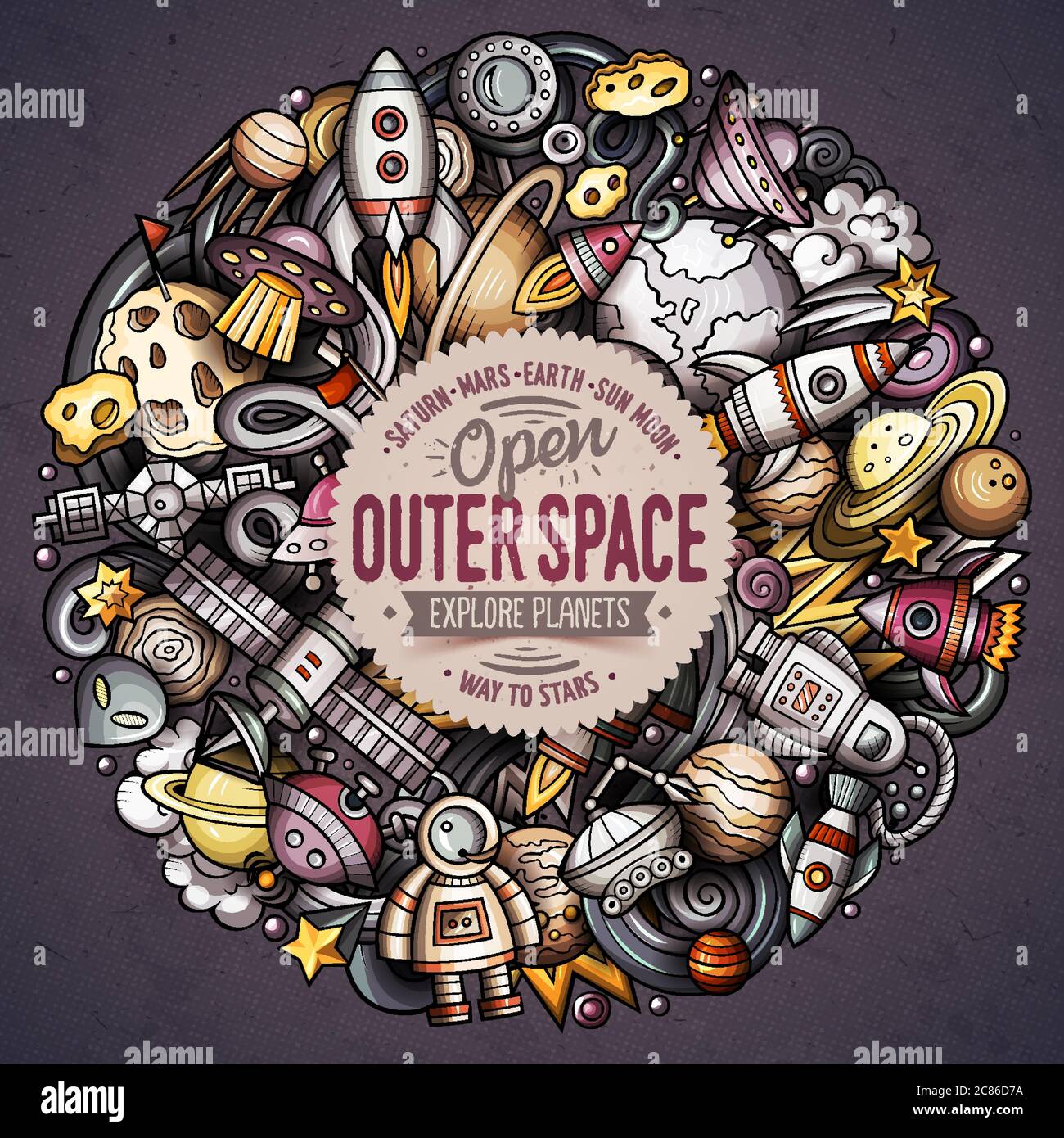 Vector space star border hi-res stock photography and images - Alamy