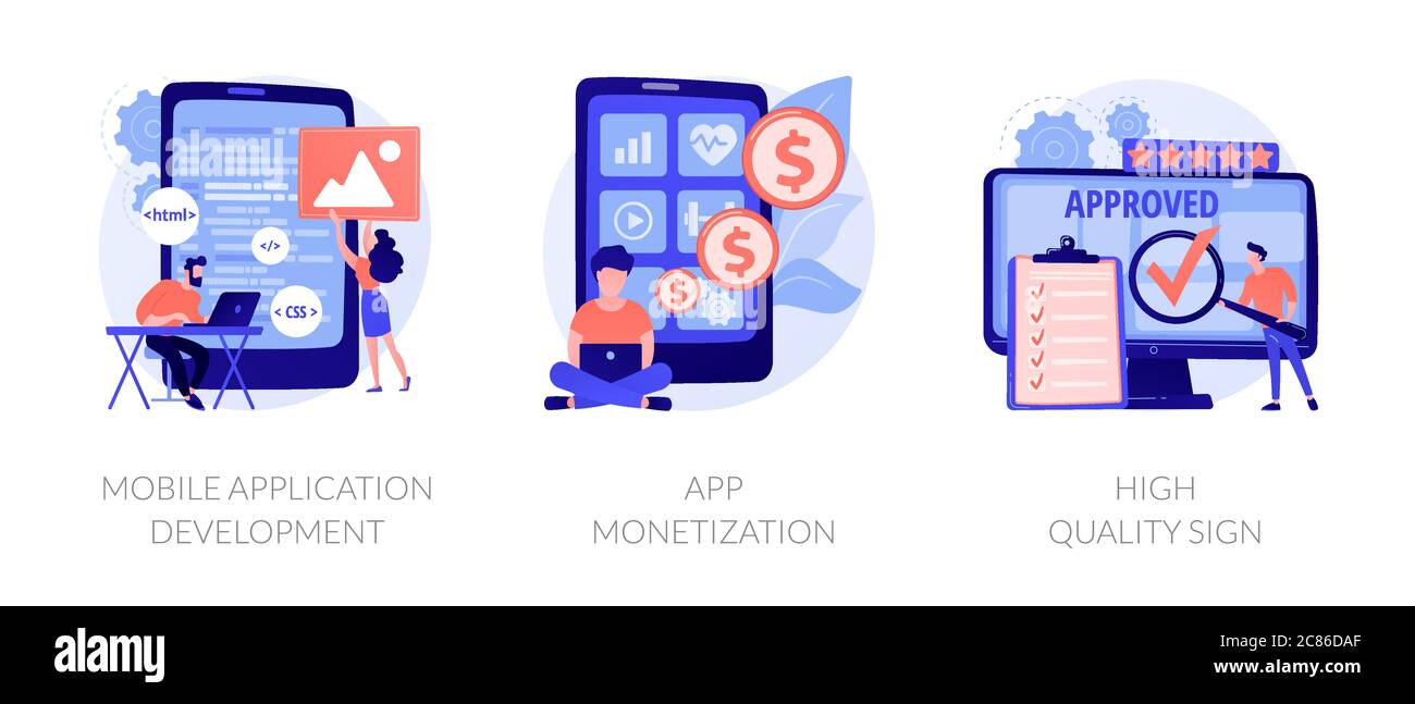 App software development vector concept metaphors Stock Vector Image ...