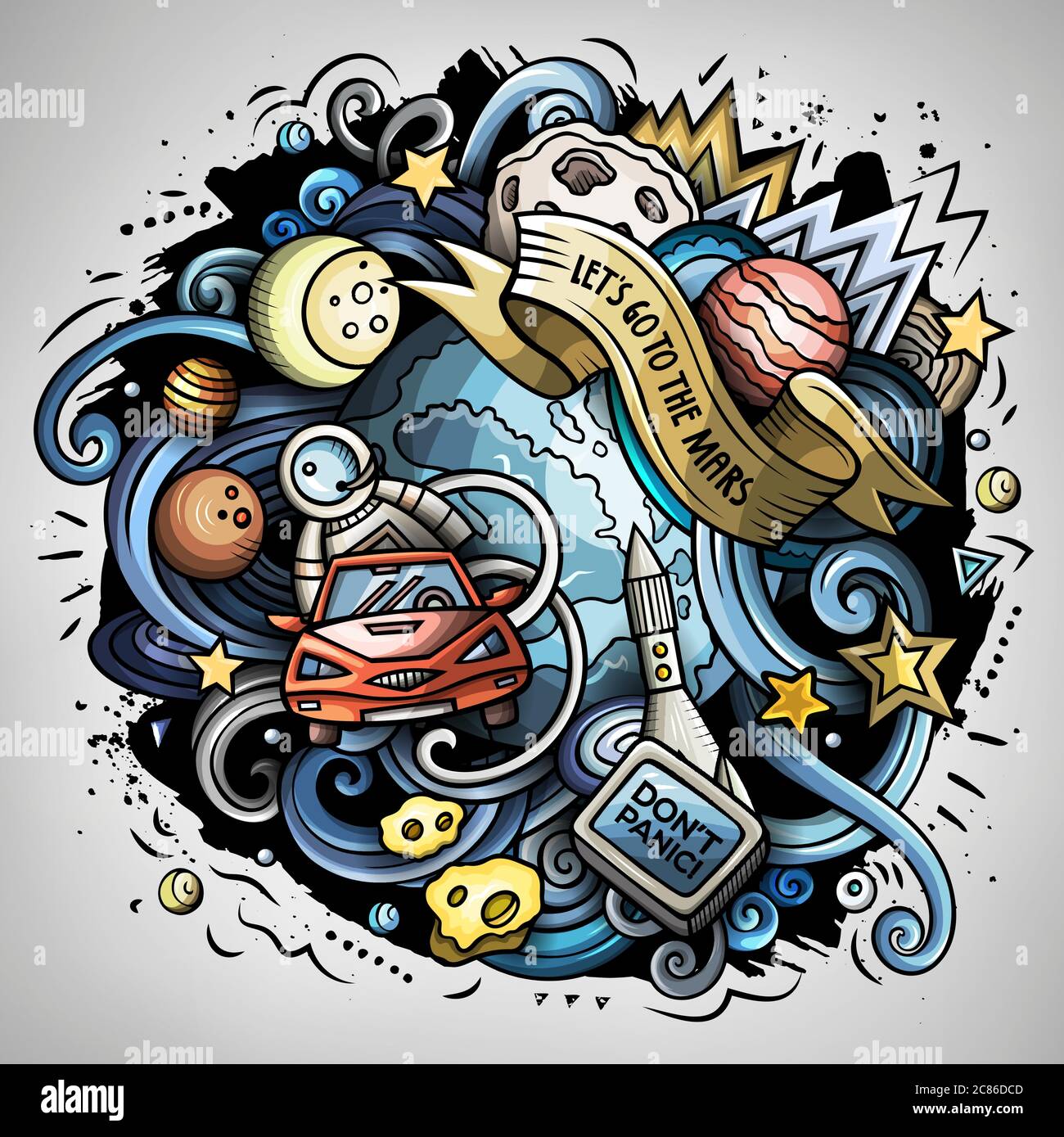 Cartoon illustration funny electric car Stock Vector Images - Alamy