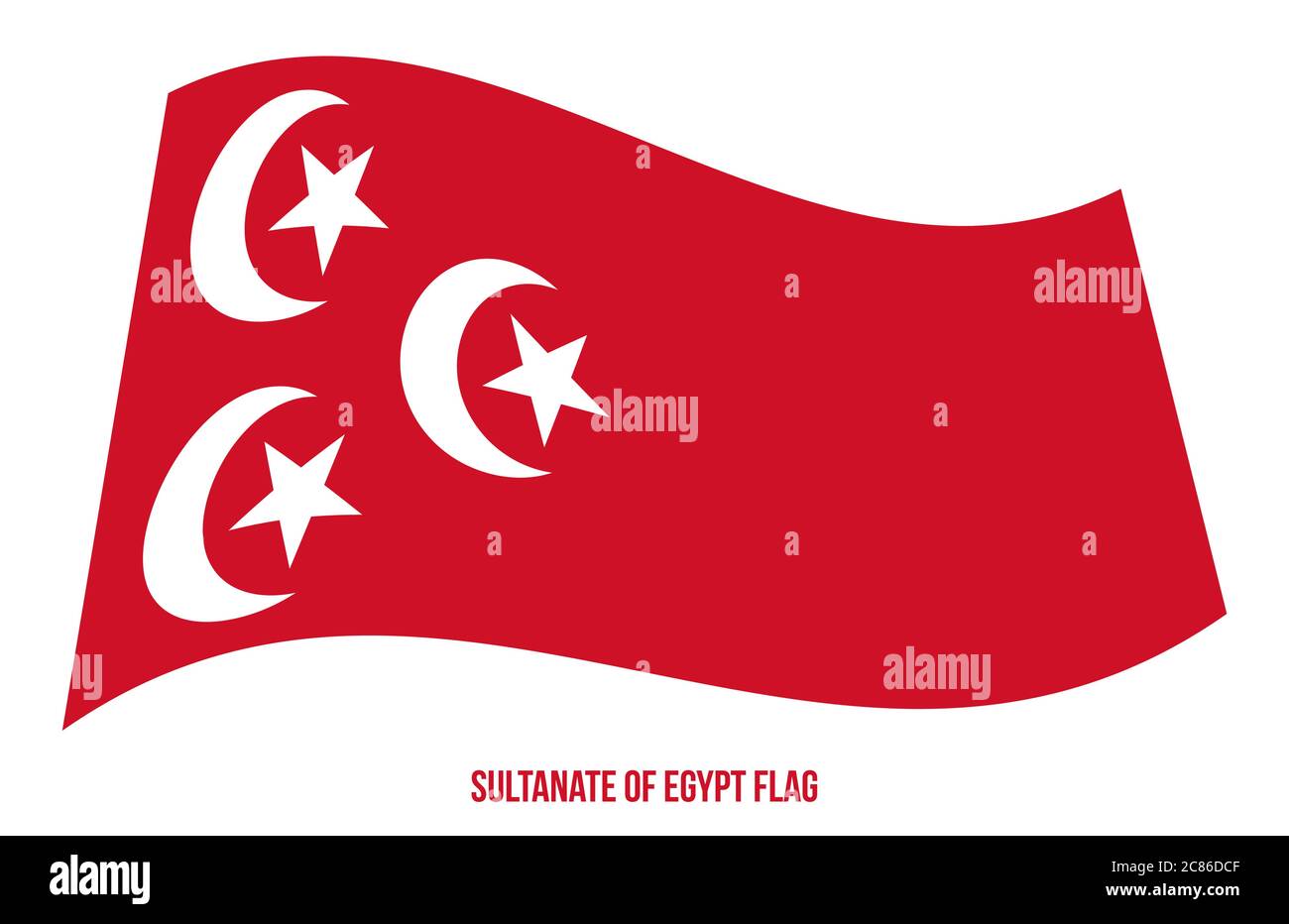 Sultanate of Egypt Flag Waving Vector Illustration on White Background ...