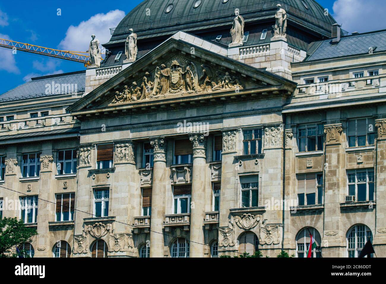 Budapest Hungary july 20, 2020 View of the facade of a historical ...