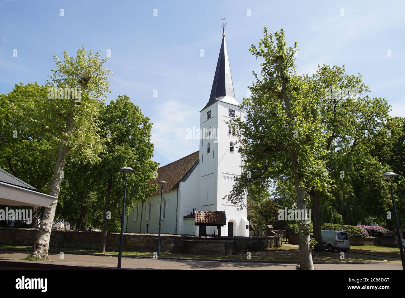 Old white church called Witte Kerk in the Dutch village of Heiloo Stock ...