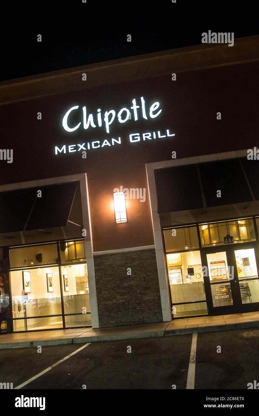 A Chipotle Mexican Grill store in Manteca California USA Stock Photo ...