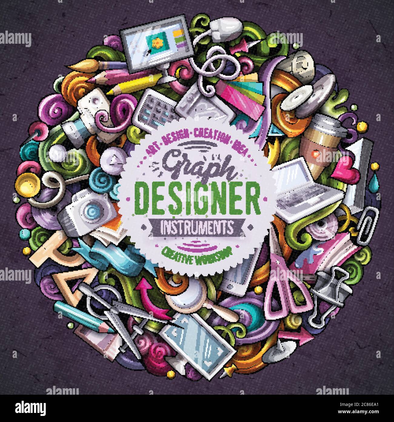 Cartoon vector doodles Art and Design illustration Stock Vector Image ...
